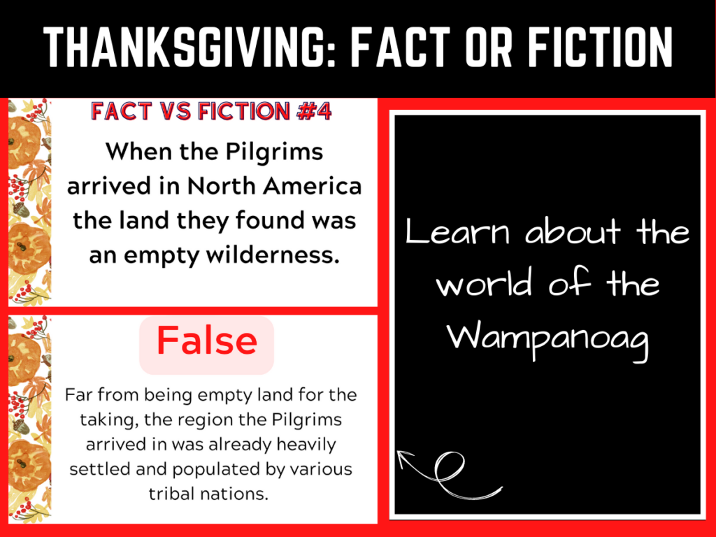 The First Thanksgiving Fact or Fiction | High School Holiday Lesson | 9 ...