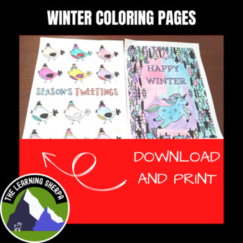 High School Winter Coloring Pages | Three Holiday Coloring Pages | 9-12 ...