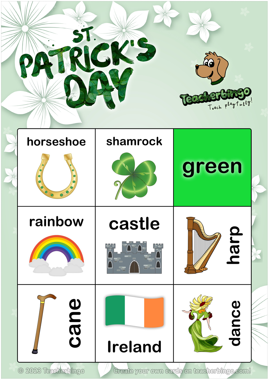 St Patrick’s Day Bingo 3x3 (5 pages + call sheet) | Made By Teachers