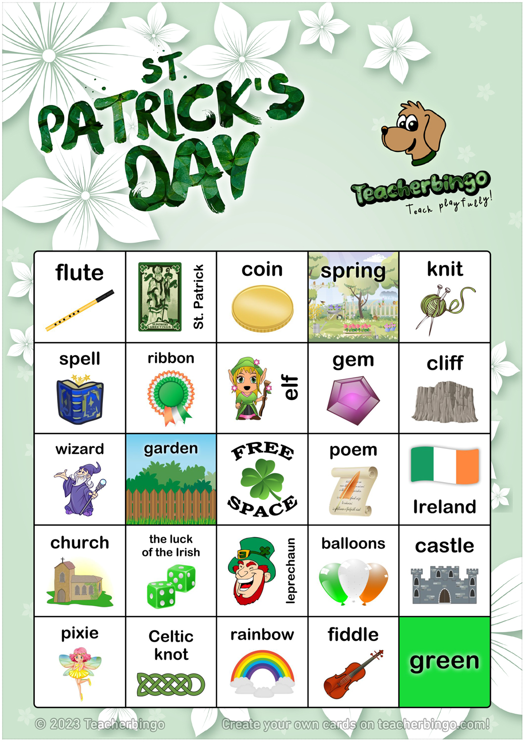 St Patrick’s Day Bingo 5x5 (5 pages + call sheet) | Made By Teachers