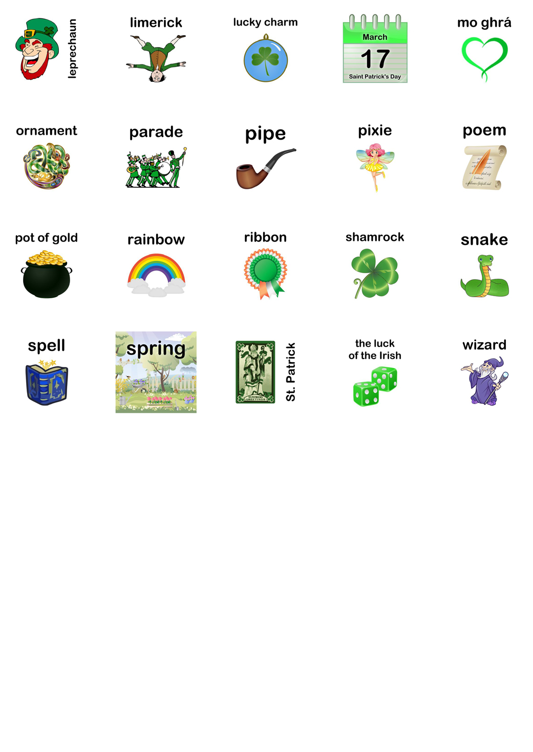 St Patrick’s Day Bingo 5x5 (5 pages + call sheet) | Made By Teachers