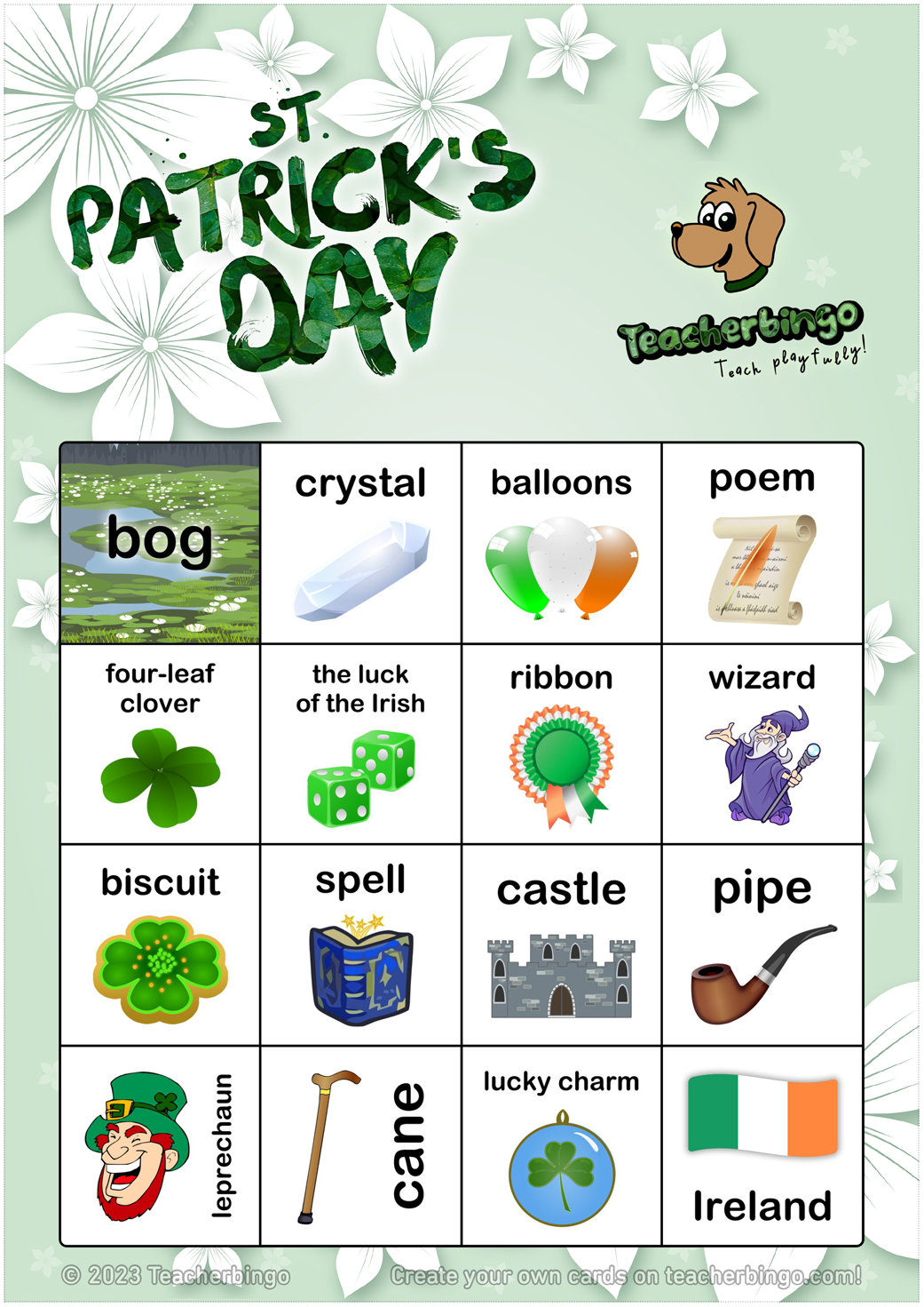 St Patrick’s Day Bingo 4x4 (100 pages + call sheet) | Made By Teachers
