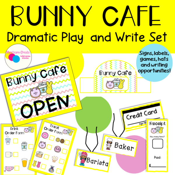 Bunny Cafe Dramatic Play Set Easter Pretend Play | Made By Teachers