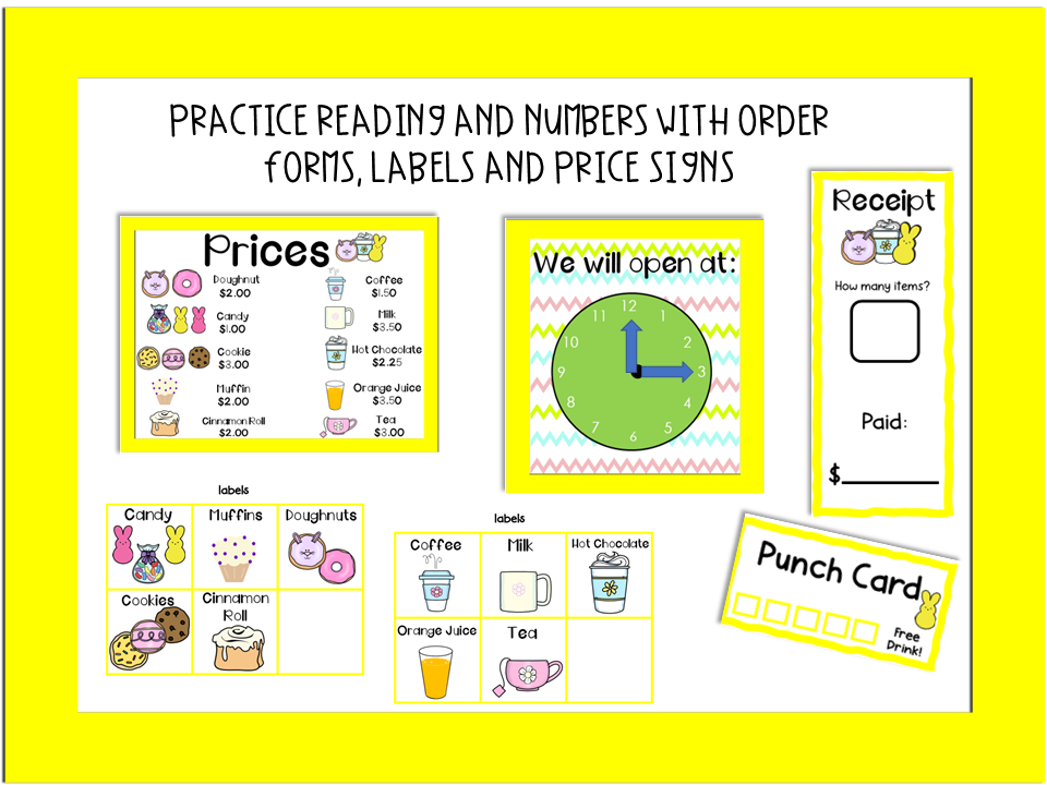 Bunny Cafe Dramatic Play Set Easter Pretend Play | Made By Teachers