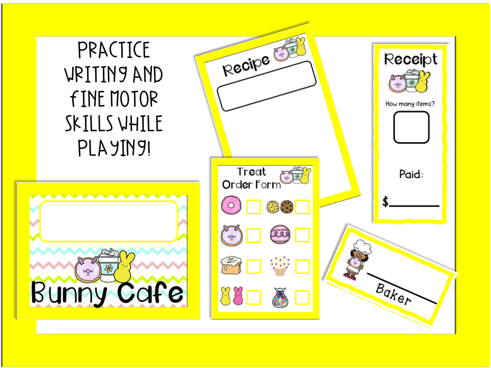 Bunny Cafe Dramatic Play Set Easter Pretend Play | Made By Teachers