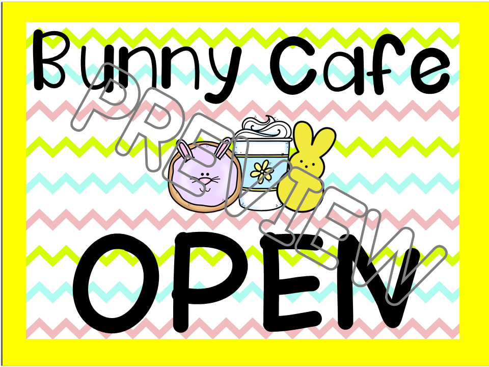Bunny Cafe Dramatic Play Set Easter Pretend Play | Made By Teachers
