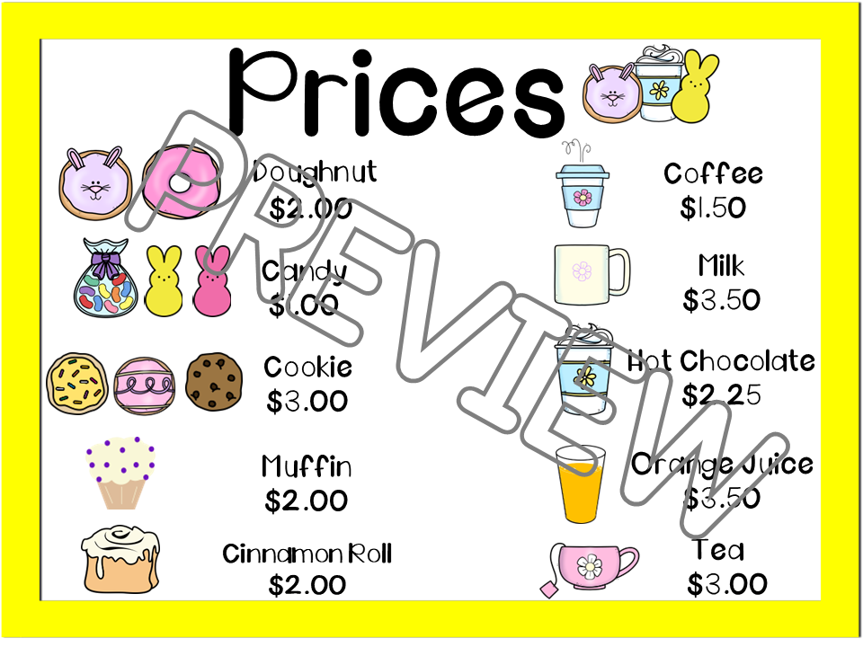 Bunny Cafe Dramatic Play Set Easter Pretend Play | Made By Teachers