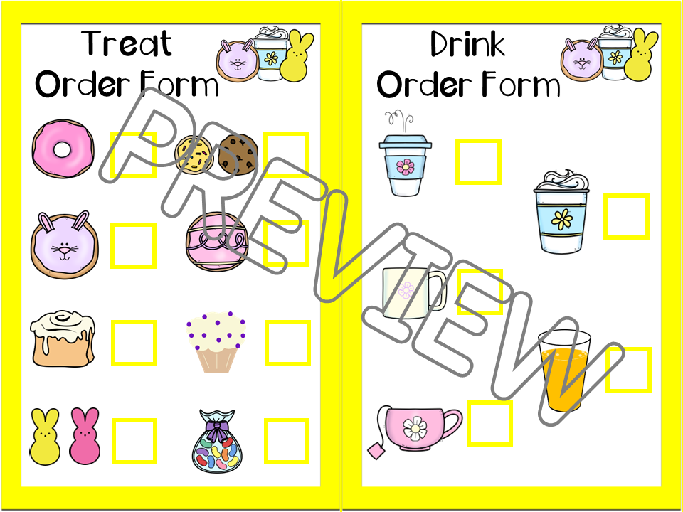 Bunny Cafe Dramatic Play Set Easter Pretend Play | Made By Teachers