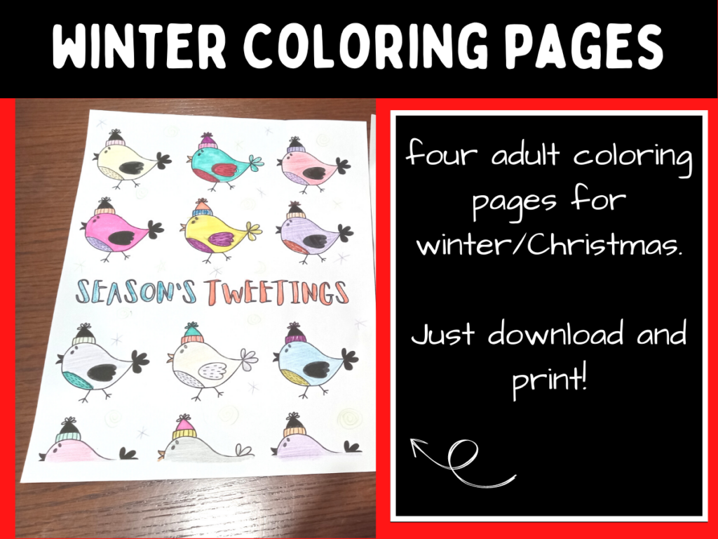 High School Winter Coloring Pages | Three Holiday Coloring Pages | 9-12 ...