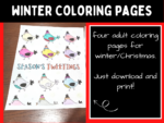 High School Winter Coloring Pages | Three Holiday Coloring Pages | 9-12 ...