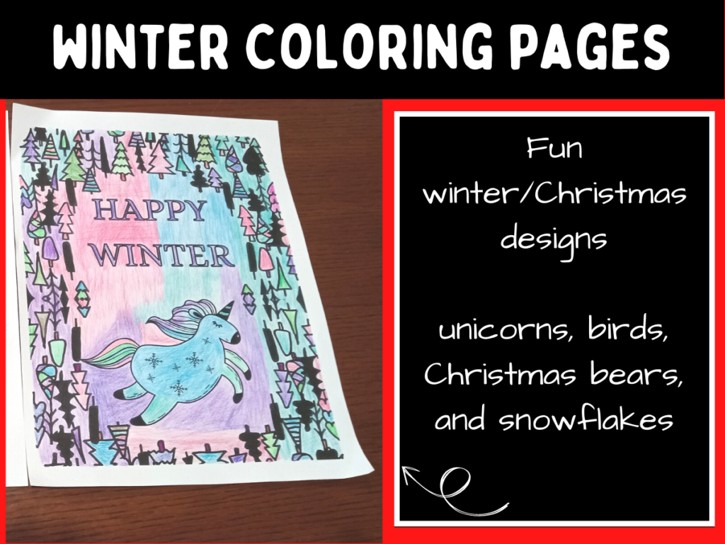 High School Winter Coloring Pages | Three Holiday Coloring Pages | 9-12 ...