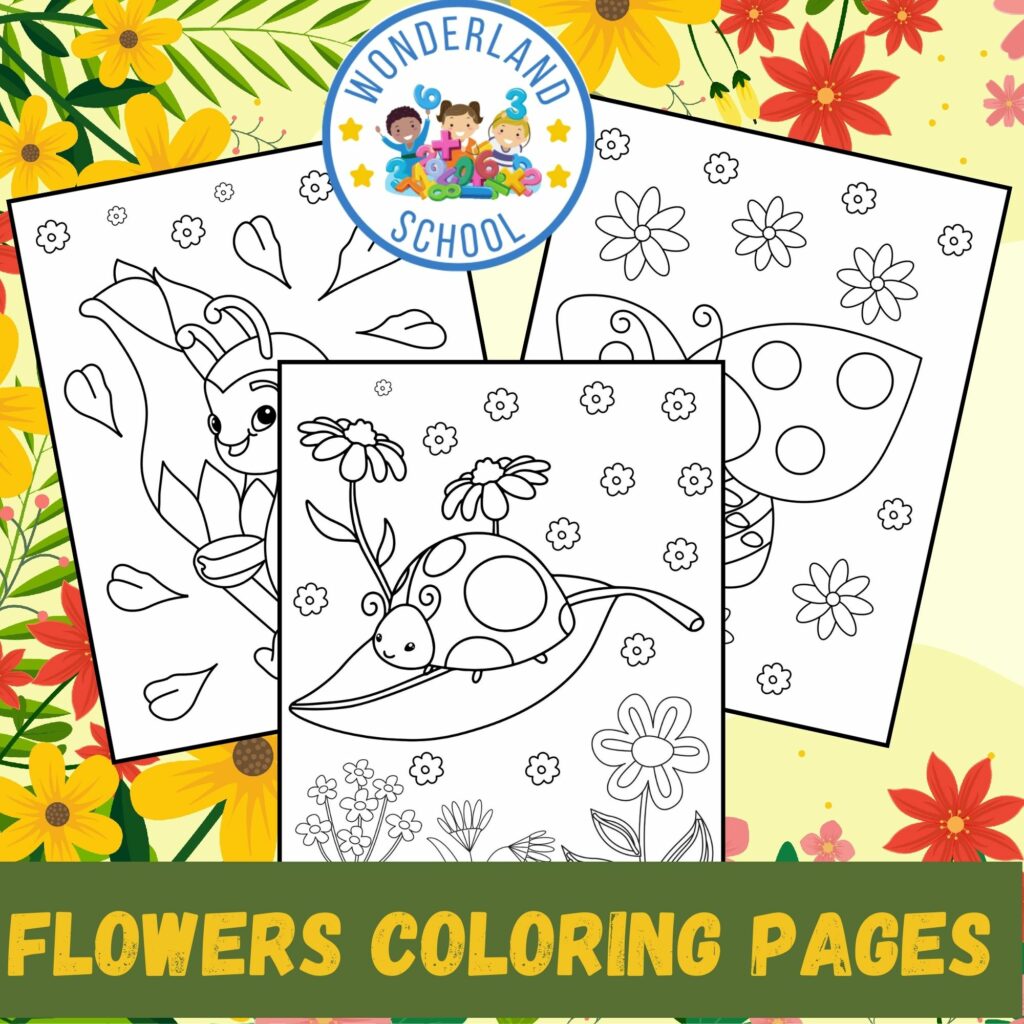Kawaii Ladybugs Coloring Pages Set, Spring Animal Coloring Sheets ...