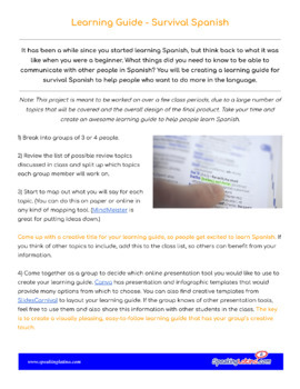 Survival Spanish - Spanish Sub Lesson Plan for Intermediate Students ...