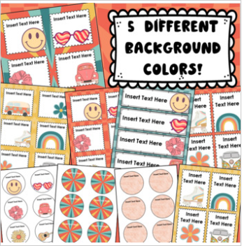 Groovy Retro Classroom Labels Decorations EDITABLE PowerPoint | Made By ...