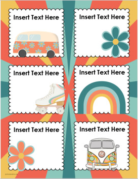 Groovy Retro Classroom Labels Decorations EDITABLE PowerPoint | Made By ...