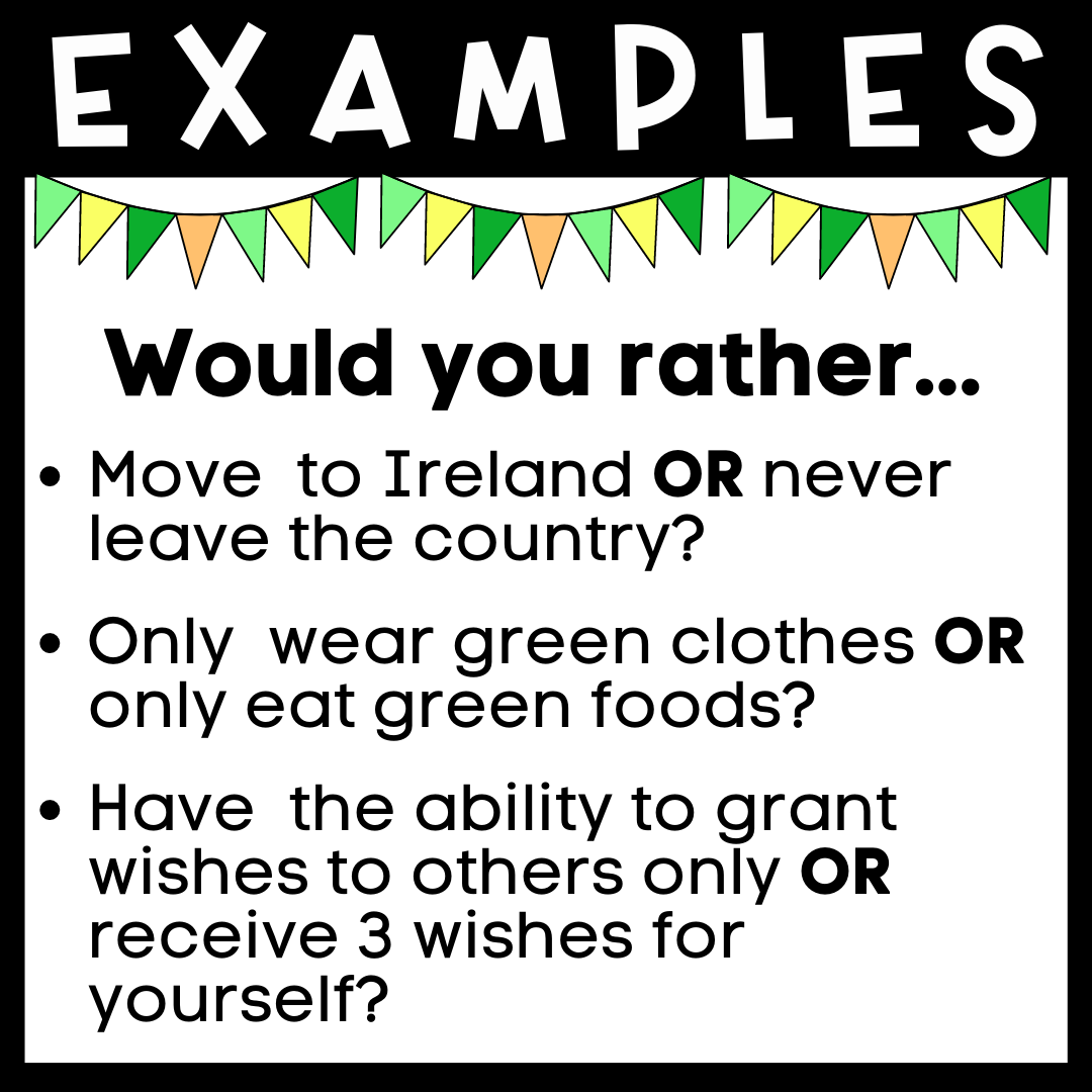 Saint Patrick's Day / March Digital Game - Would You Rather Activity ...