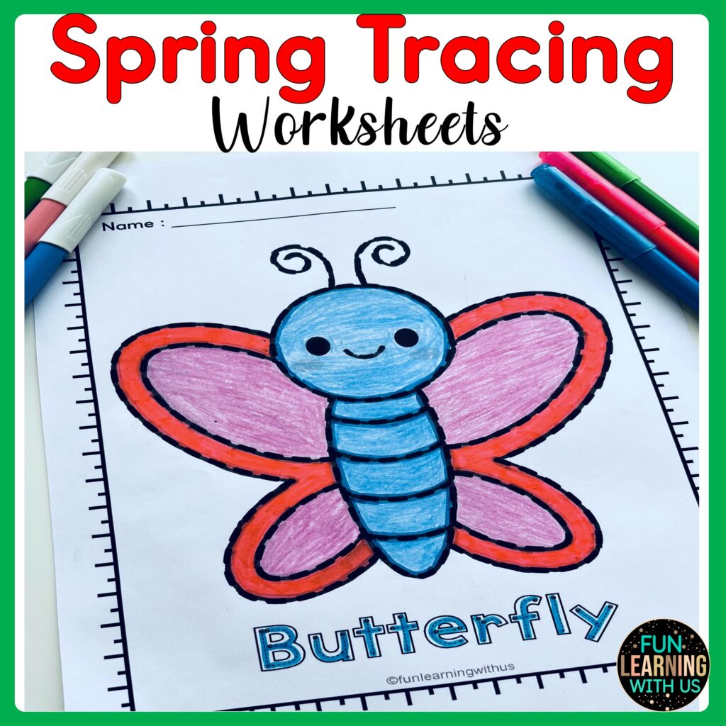 Spring Picture Tracing & Coloring Fine Motor Worksheets | Made By Teachers