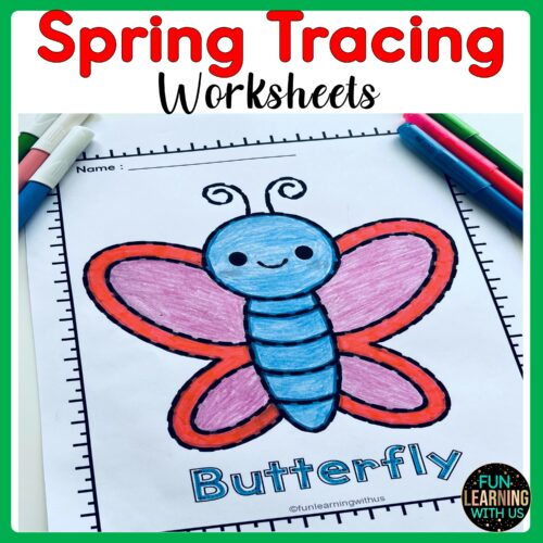 Spring Picture Tracing & Coloring Fine Motor Worksheets | Made By Teachers
