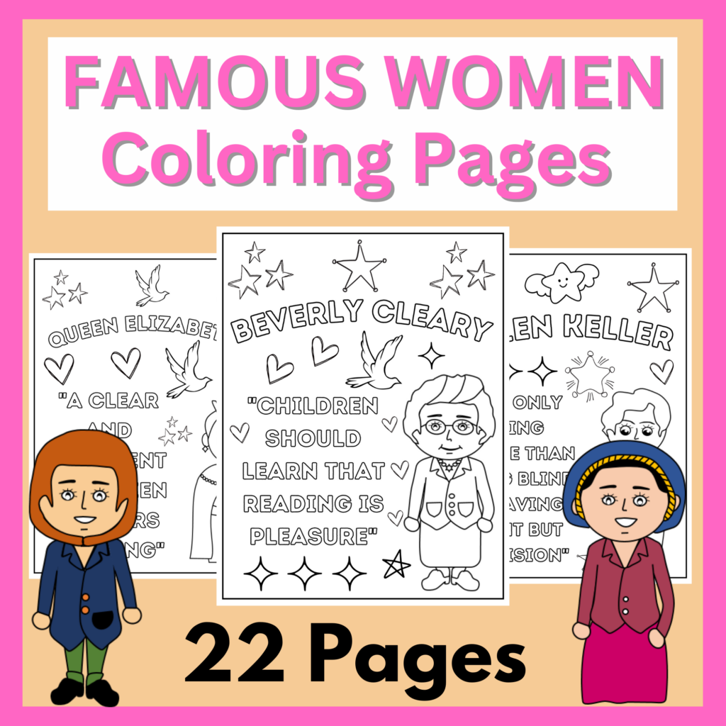 Women’s History Month Coloring Pages, Coloring Activities With Quote ...