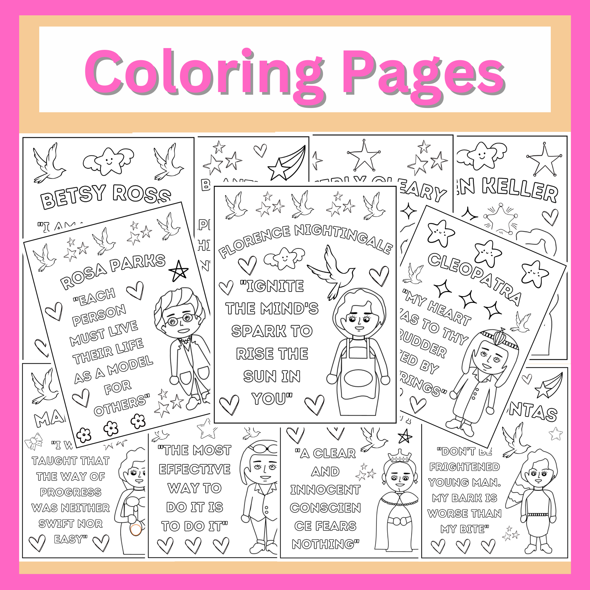 Women’s History Month Coloring Pages, Coloring Activities With Quote ...