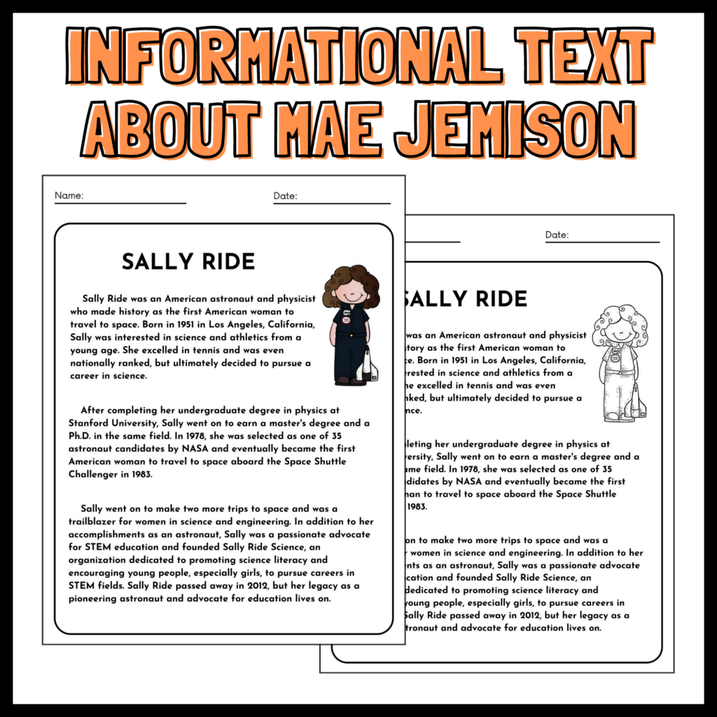 Sally Ride Reading Comprehension | Article And Question | Women’s ...
