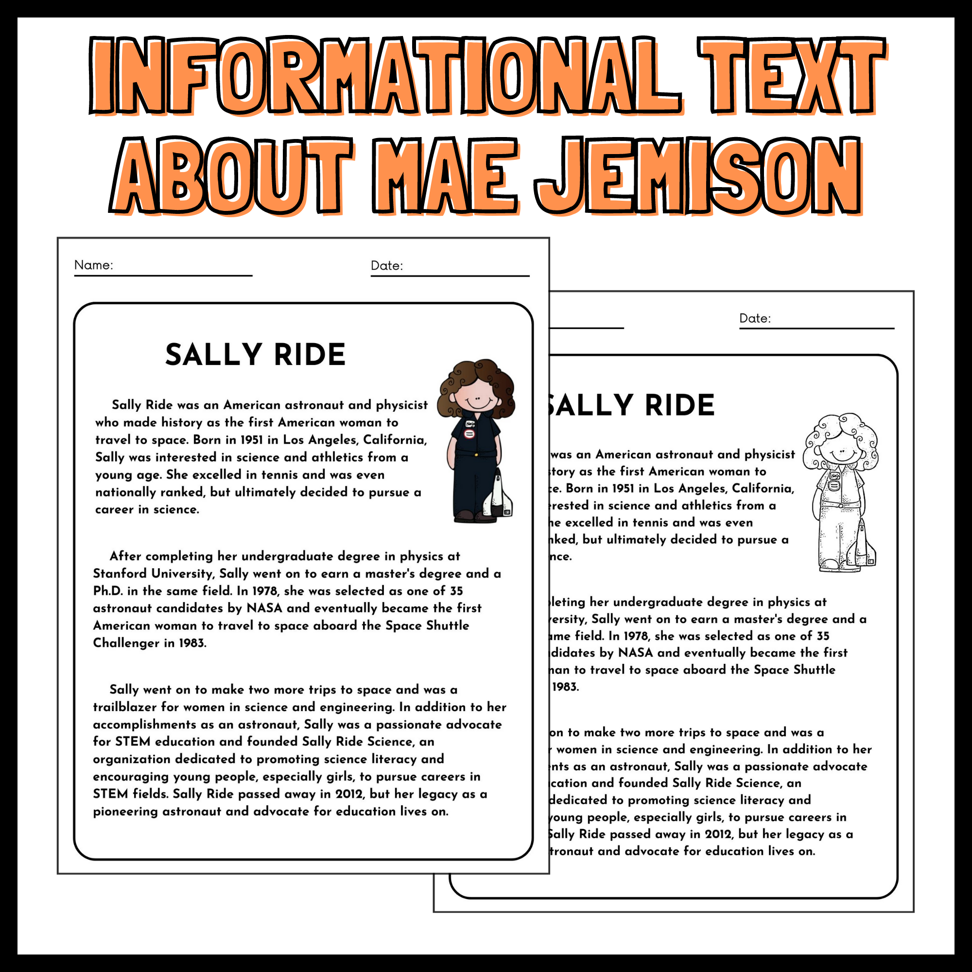 Sally Ride Reading Comprehension | Article And Question | Women’s ...