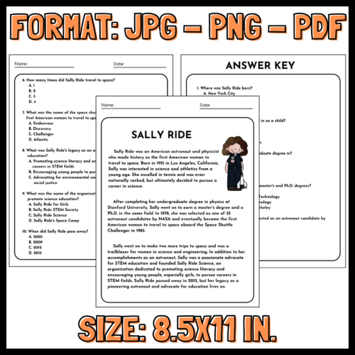 Sally Ride Reading Comprehension | Article And Question | Women’s ...