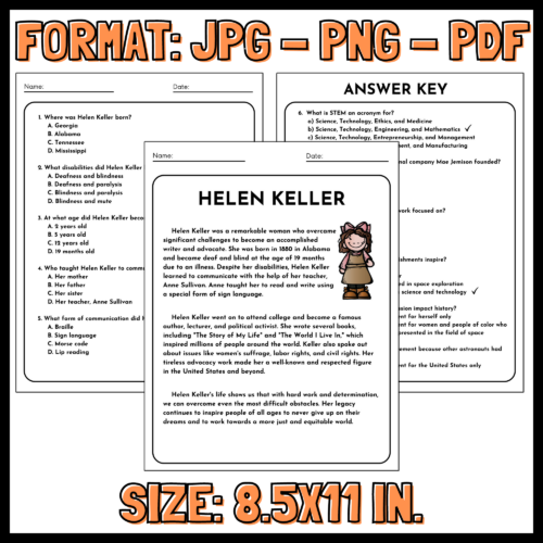 Helen Keller Article And Question | Women’s history Month Reading ...