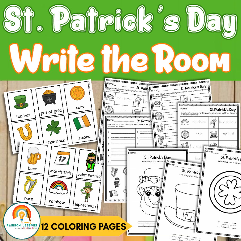 St Patricks Day Write the Room | St Patricks Day Coloring | St Patricks ...