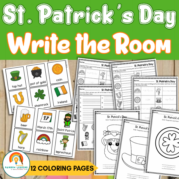 St Patricks Day Write the Room | St Patricks Day Coloring | St Patricks ...