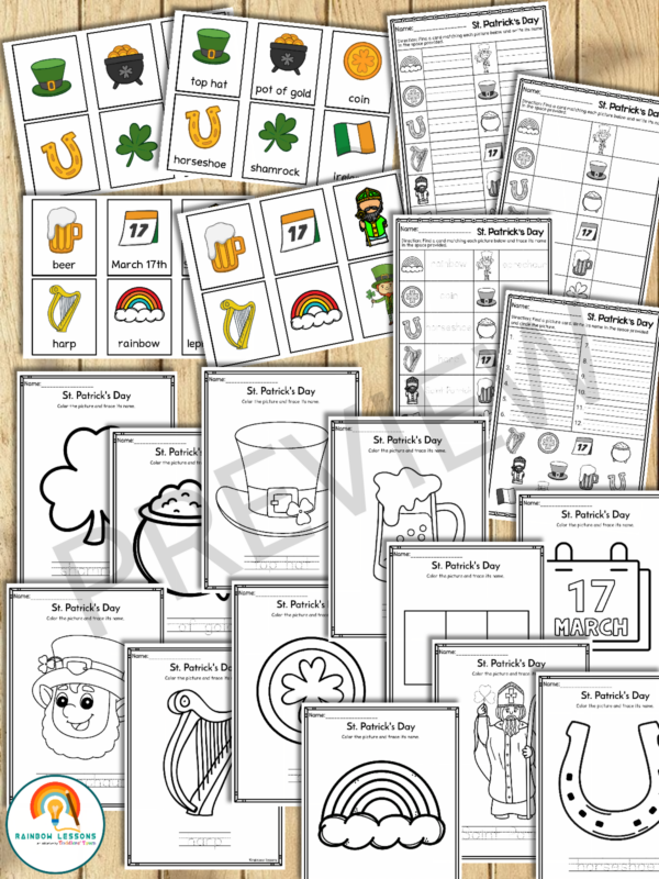 St Patricks Day Write the Room | St Patricks Day Coloring | St Patricks ...