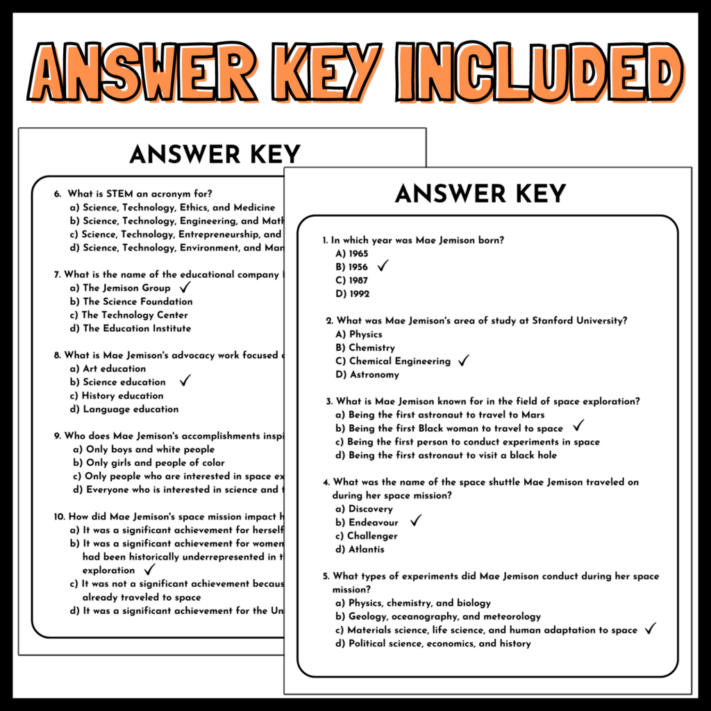 Mae Jemison Reading Comprehension | Article And Questions | Passages ...