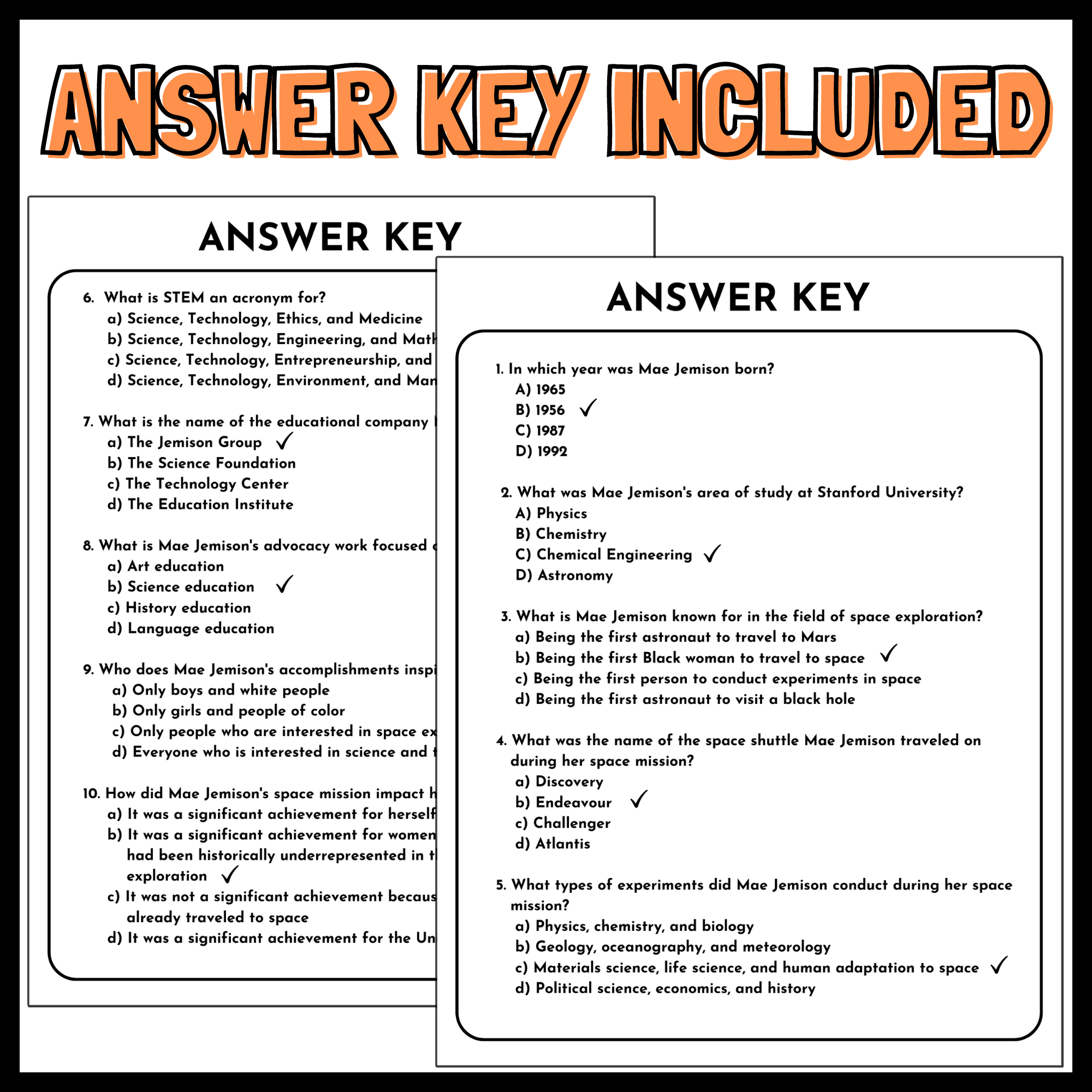 Mae Jemison Reading Comprehension | Article And Questions | Passages ...