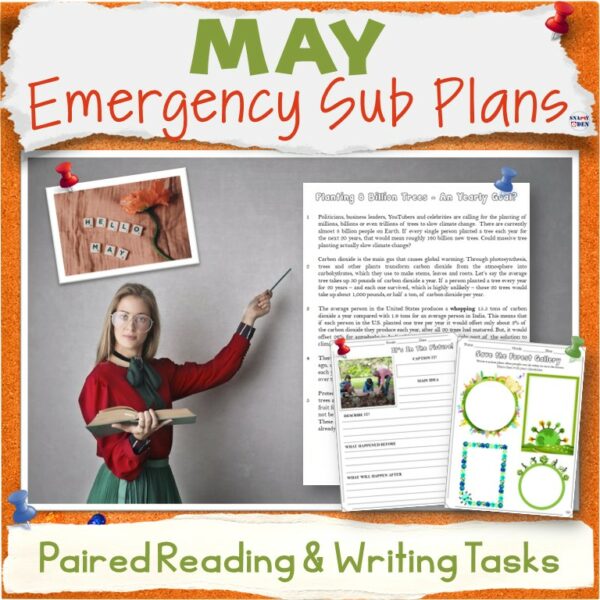 May Emergency Sub Plans Middle School ELA Activities and Worksheets ...