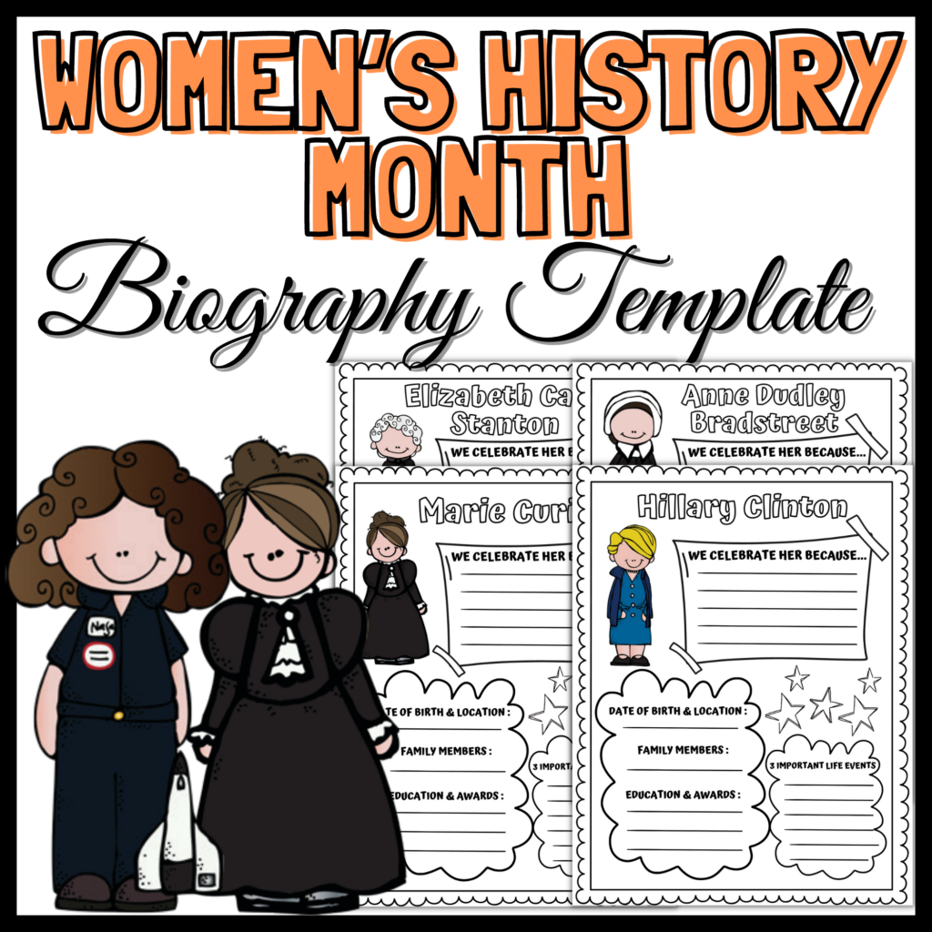 Women's History Month Writing Activity | Biography Template | research ...