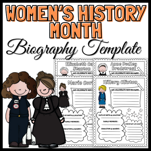 Women's History Month Writing Activity | Biography Template | research ...