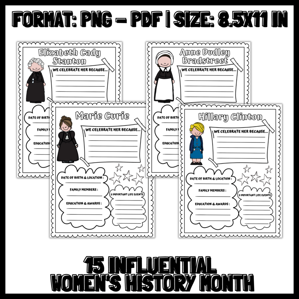 Women's History Month Writing Activity | Biography Template | research ...