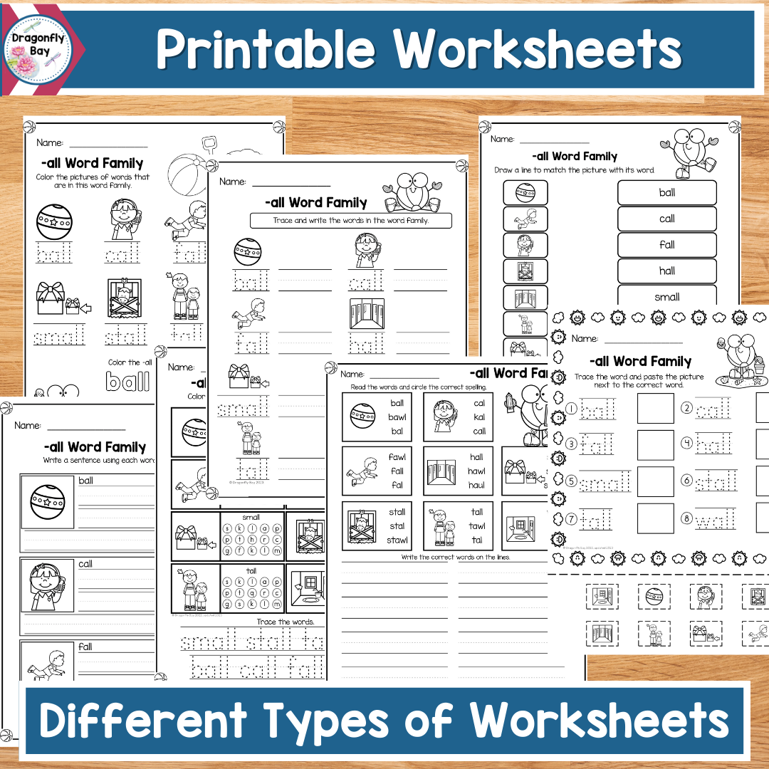 all Short A Word Family Phonics Blending Printable Worksheets and ...