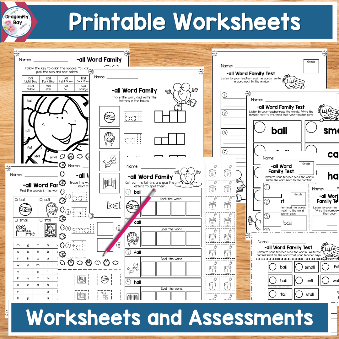 all Short A Word Family Phonics Blending Printable Worksheets and ...