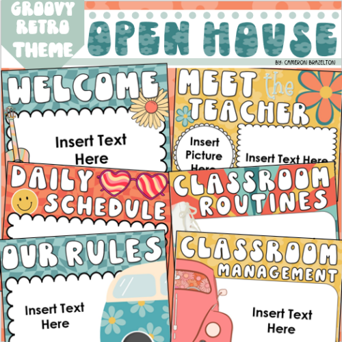 Back to School Open House Meet the Teacher Groovy Retro Vibes Theme ...