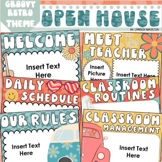Back to School Open House Meet the Teacher Groovy Retro Vibes Theme ...