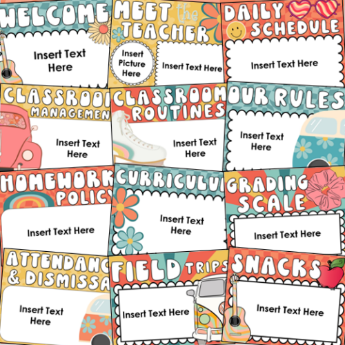 Back to School Open House Meet the Teacher Groovy Retro Vibes Theme ...