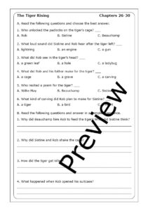 Kate DiCamillo "The Tiger Rising" worksheets | Made By Teachers