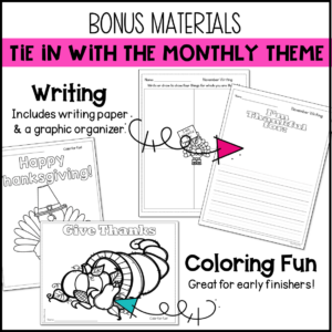 1st Grade November Morning Work Math & ELA Spiral Review - Printable ...