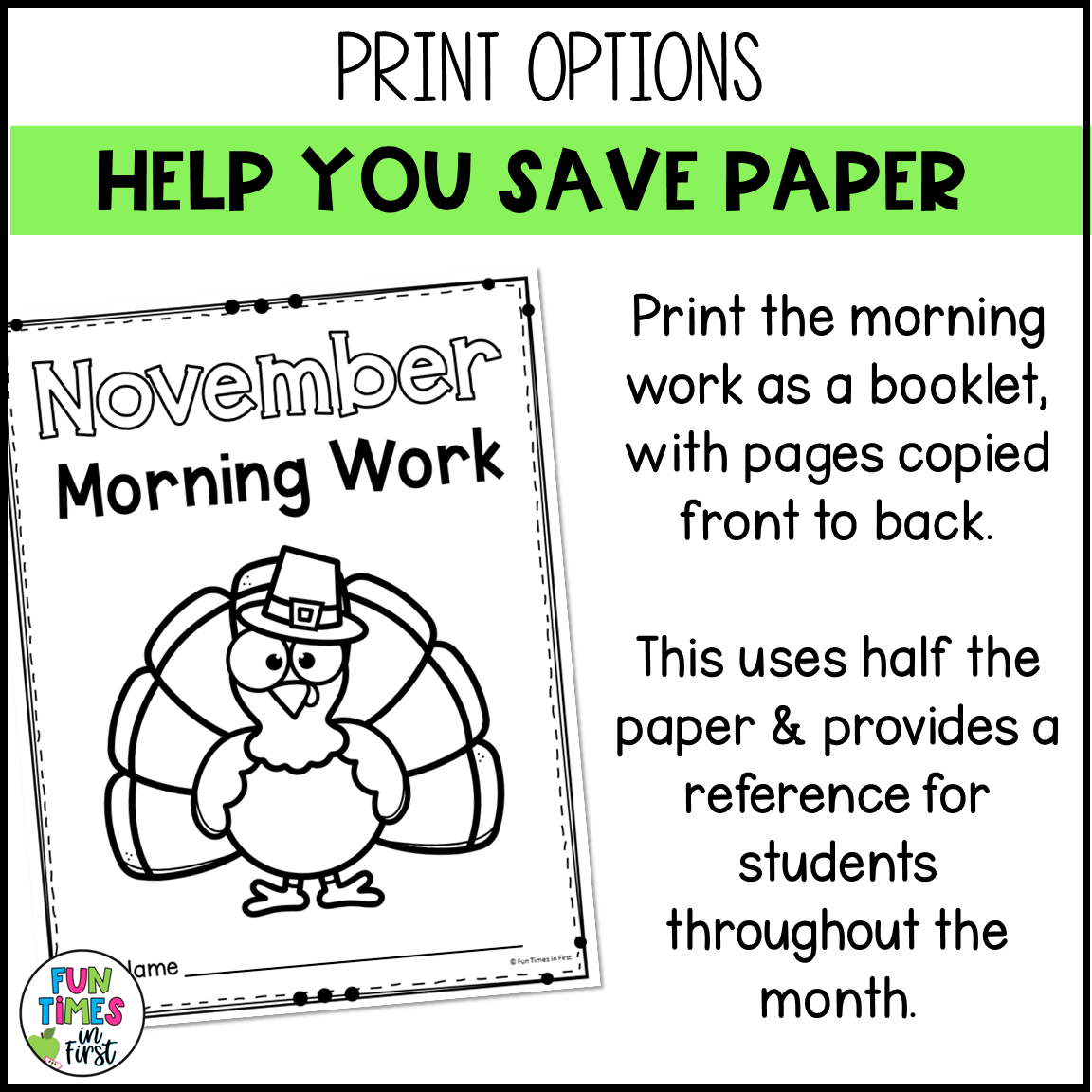 1st Grade November Morning Work Math & ELA Spiral Review - Printable ...