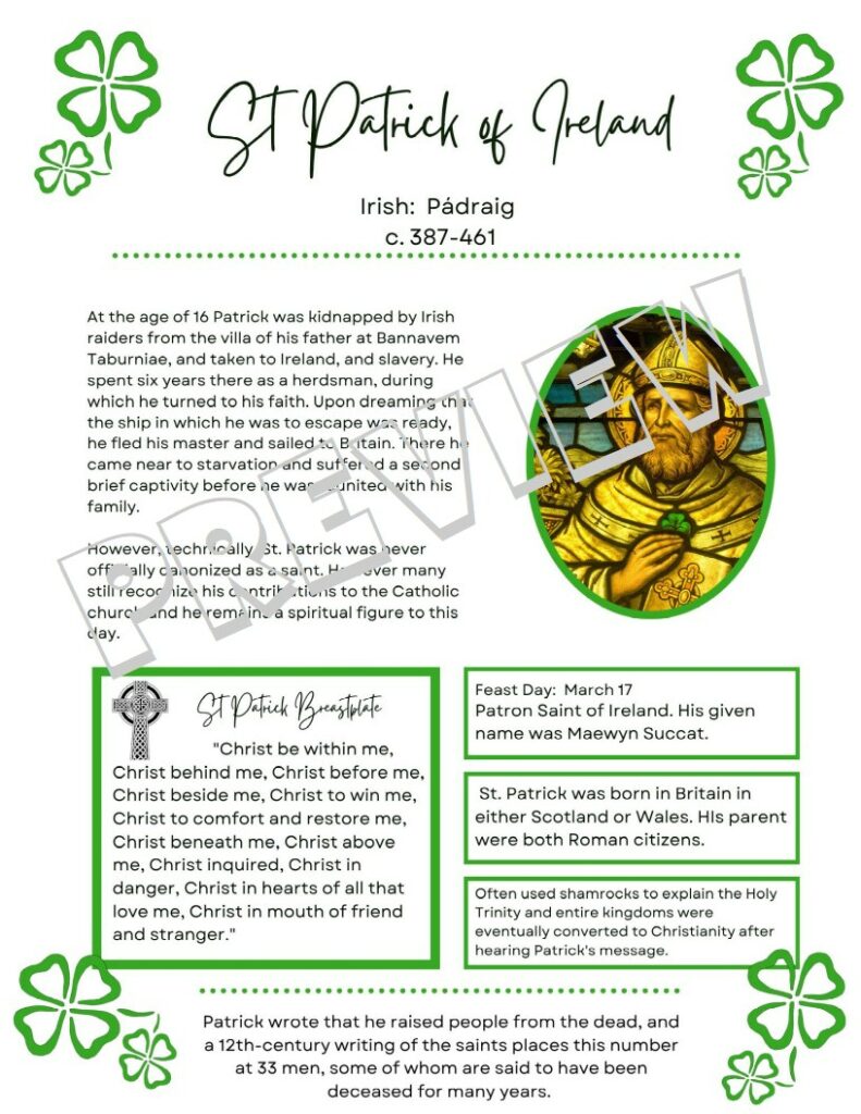 Profiles in History--Saints of Ireland | Made By Teachers