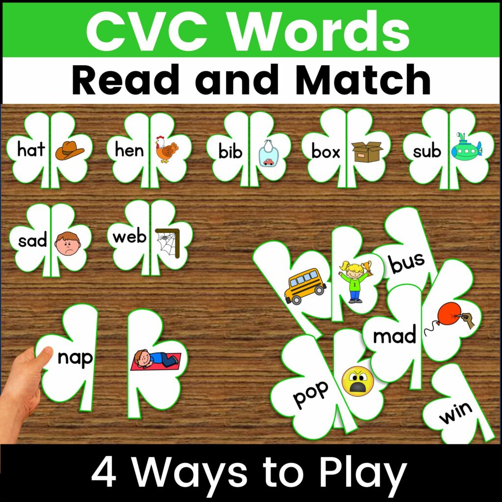 St. Patrick’s Day CVC Words Literacy Center Activity for March | Made ...