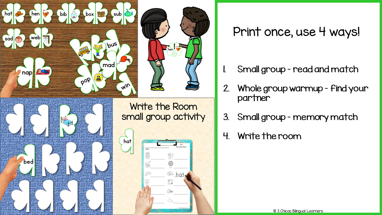 St. Patrick’s Day CVC Words Literacy Center Activity for March | Made ...