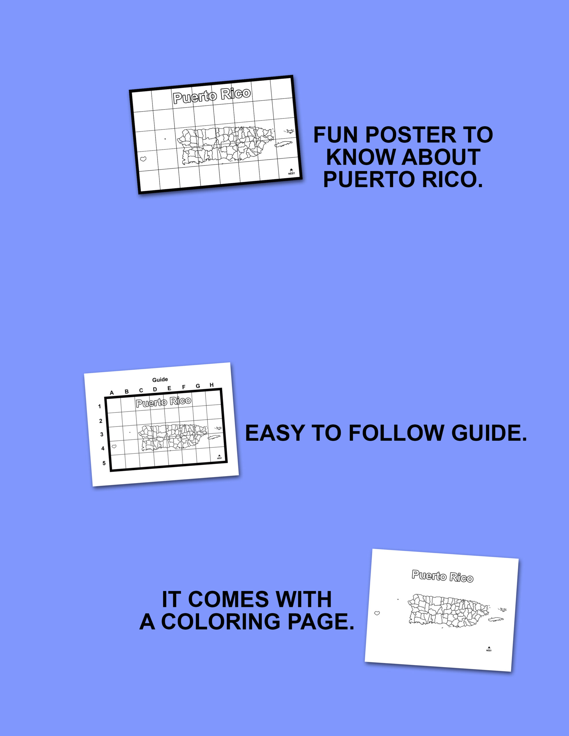 Puerto Rico Map Collaboration Poster | Made By Teachers