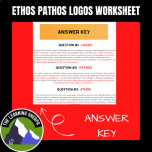 Ethos Pathos Logos ELA Worksheet | High School Rhetoric Worksheet | 9 ...